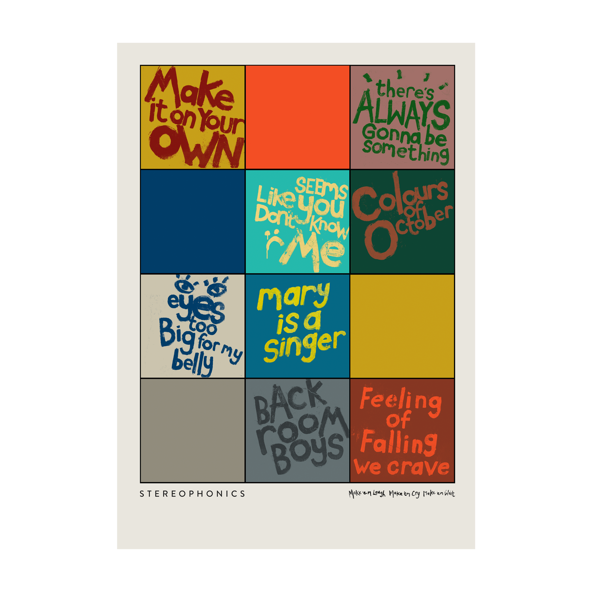 Make 'Em Laugh A2 Track Tile Poster - Stereophonics Store
